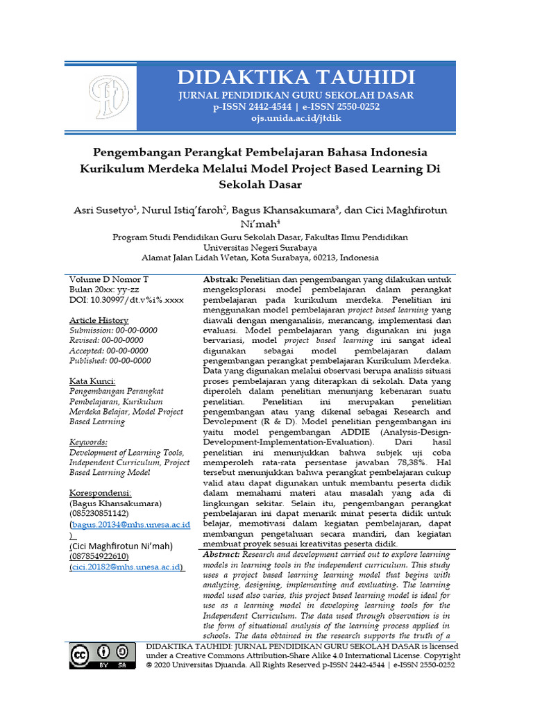 Pengembangan Perangkat Pembelajaran Bahasa Indonesia Kurikulum Merdeka ...