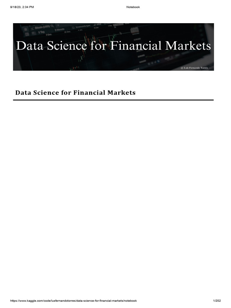 Data Science for Financial Markets _ Kaggle | PDF
