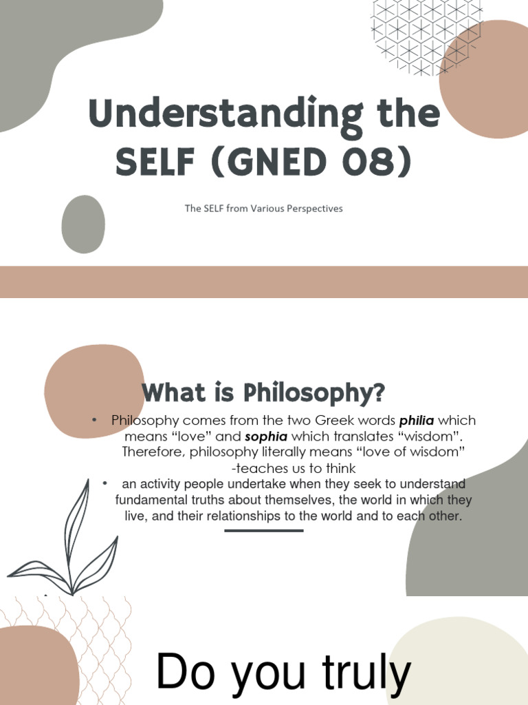 The SELF From Various Perspectives 1 | PDF