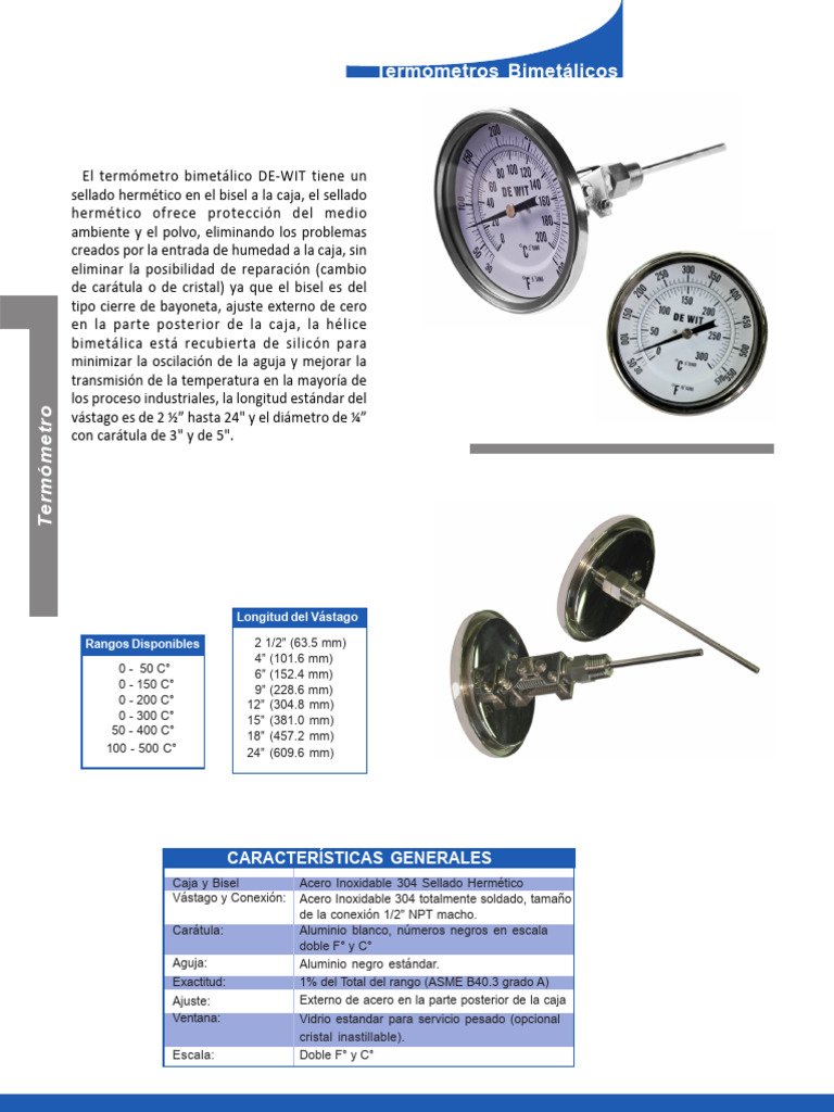Termometro Bimetalico | PDF