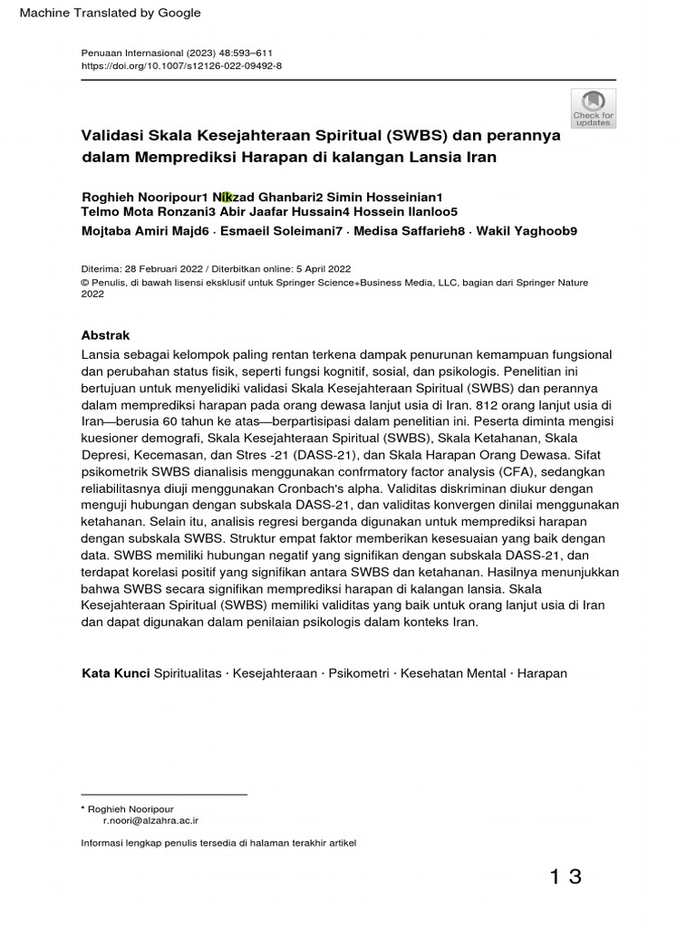 Jurnal 1 Translate | PDF
