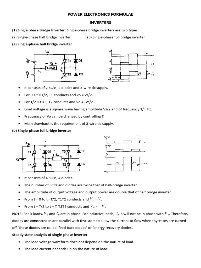 Power Electronics Inverter Formulas Pdf