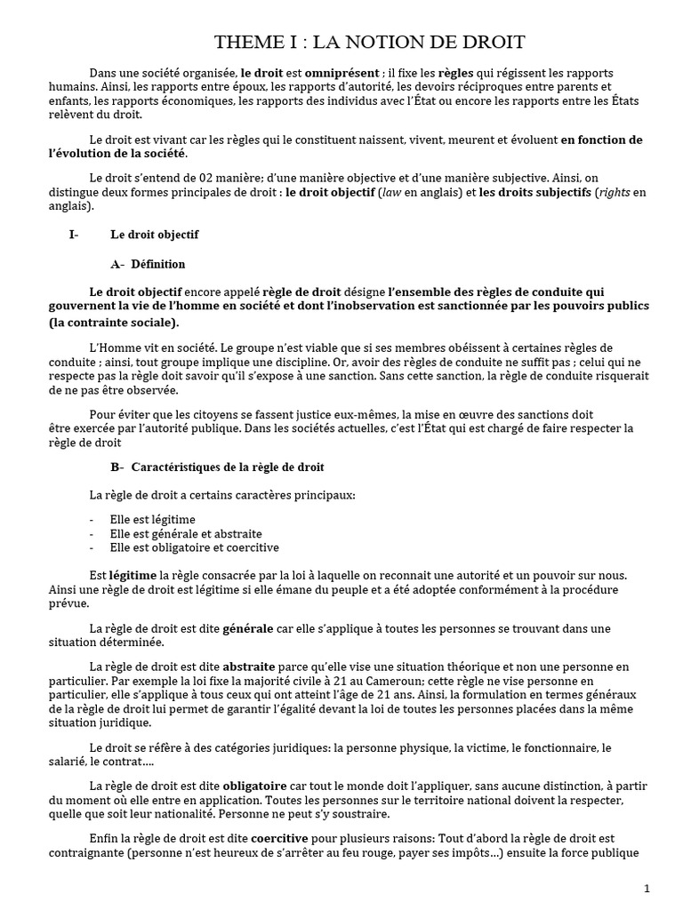 Première Lecon 2nde TGF | PDF | Justice | Crime et violence