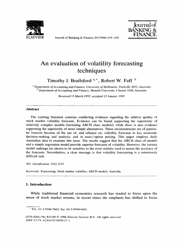 An Evaluation of Volatility Forecasting | PDF
