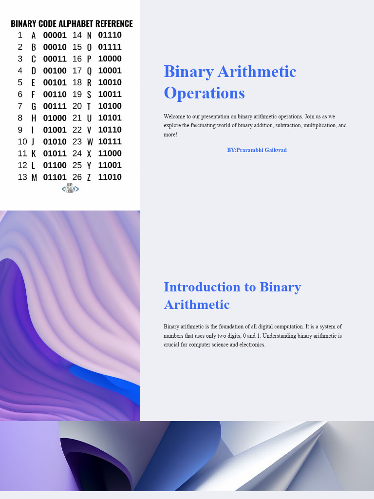 Binary Arithmetic Operations | PDF