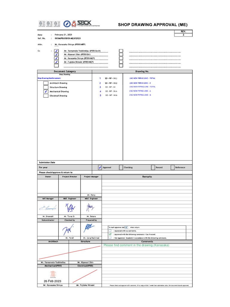 003 Pbi SBCK Me II 2023 LNG Piping Line Rev.002 | PDF