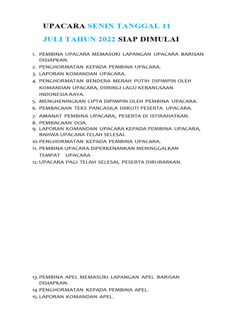 Dokumen - Tips - Susunan Acara Apel Pagi | PDF