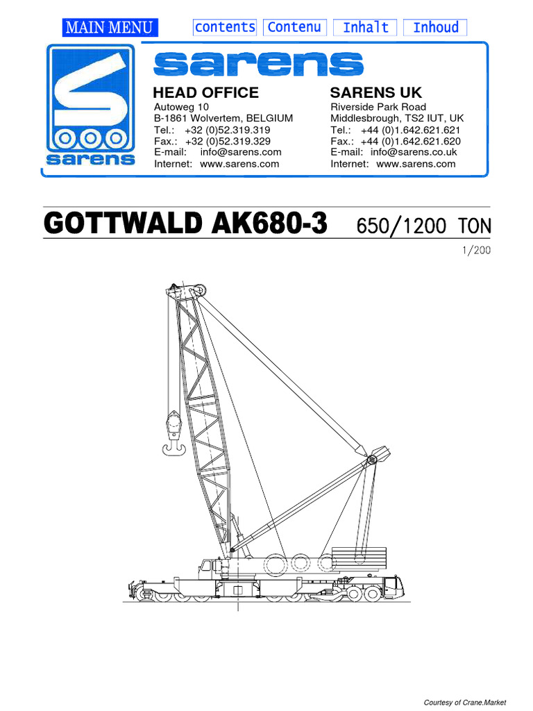 Sarens Middlesbrough: AK 680 Crane Info | PDF