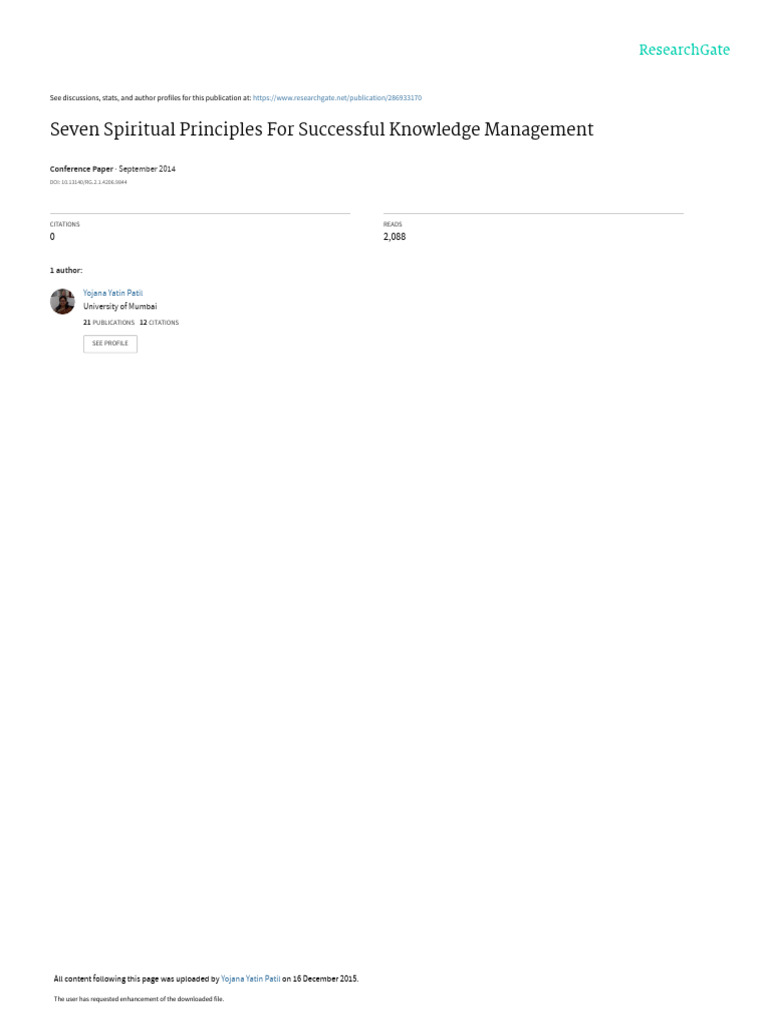 Seven Spiritual Principles For Successful Knowledge Management | PDF ...