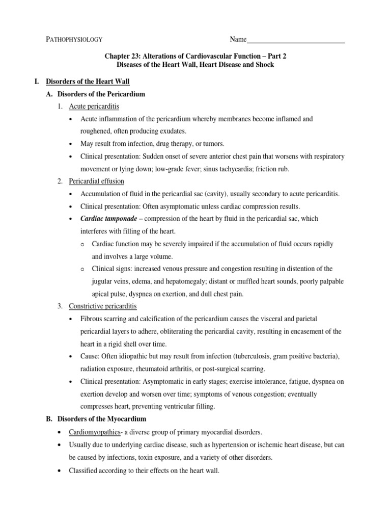 11.3 Chapter 23-Pt 2 Cardiovascular - Lecture - W13 | PDF | Heart ...
