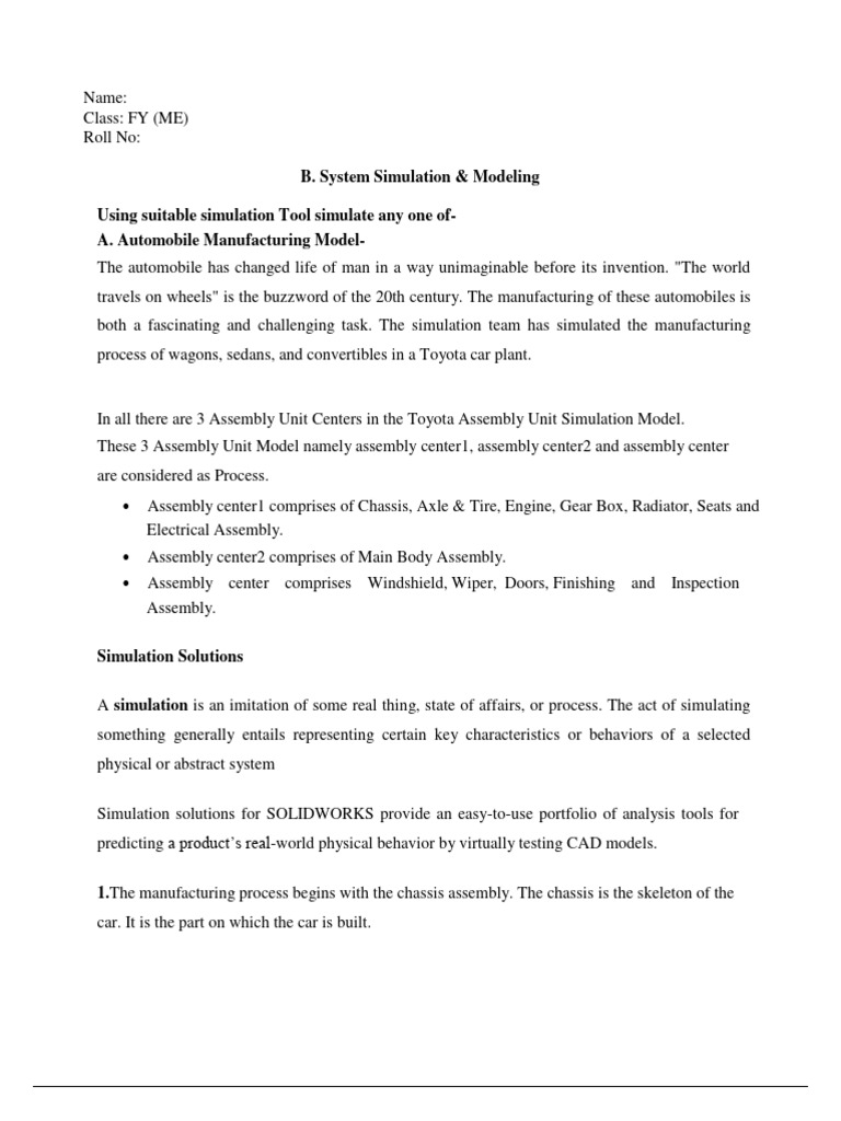 System Simulation Modeling | PDF | Simulation | Car