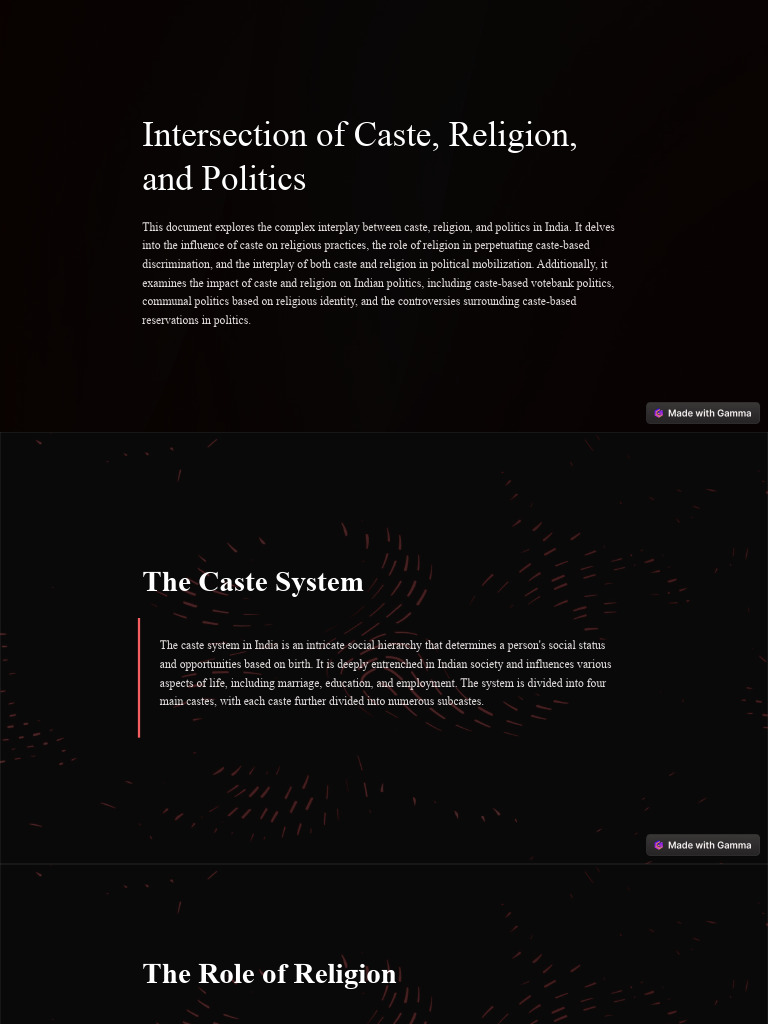 Intersection of Caste Religion and Politics | PDF