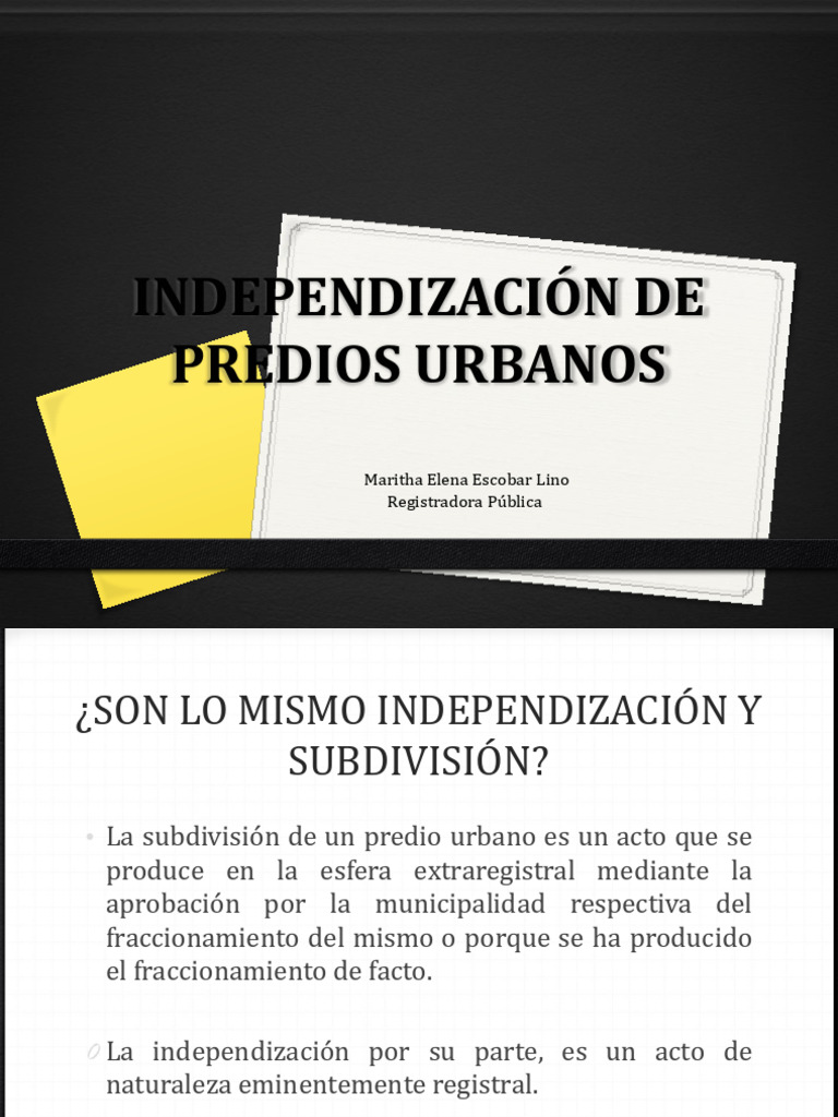 INDEPENDIZACIÓN DE PREDIOS URBANOS 1 | PDF | Condominio | Justicia
