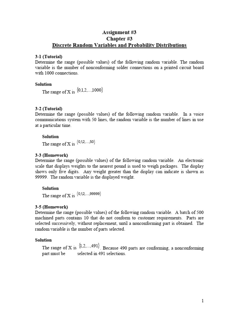 3 Tuto HW3 Chap 3 | PDF | Probability Distribution | Statistics