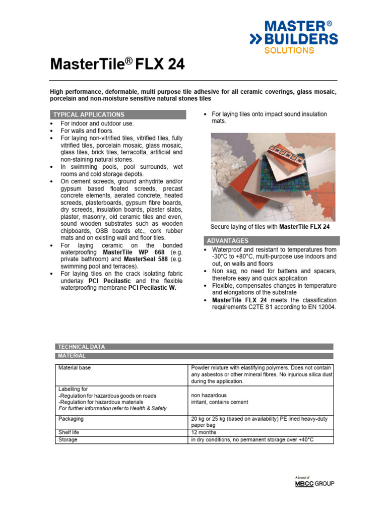 Mastertile FLX 24 Tds | PDF