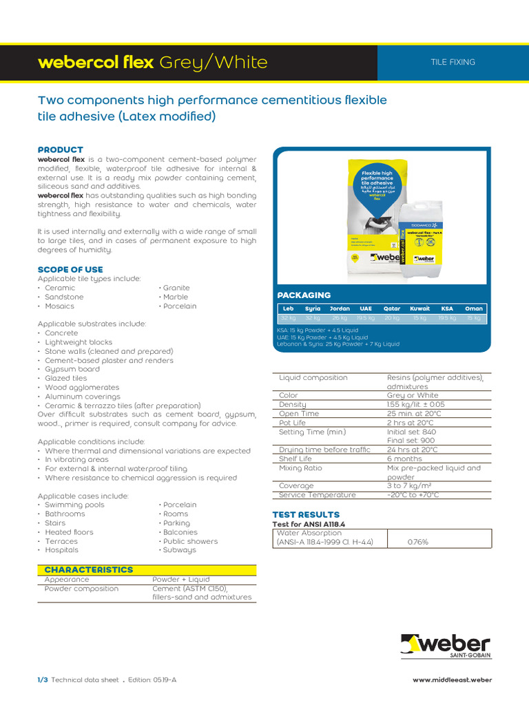 Webercol Flex - 0 | PDF