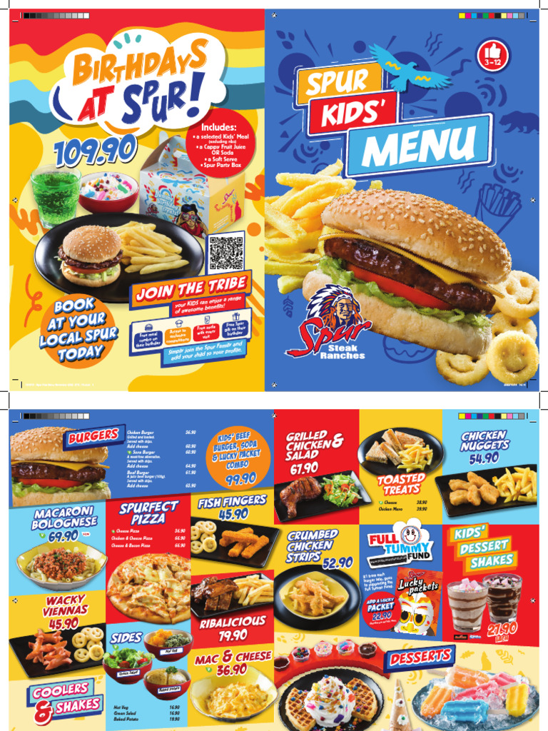 Spur Kids Menu and Prices 2023 | PDF | Marshmallow | Foods