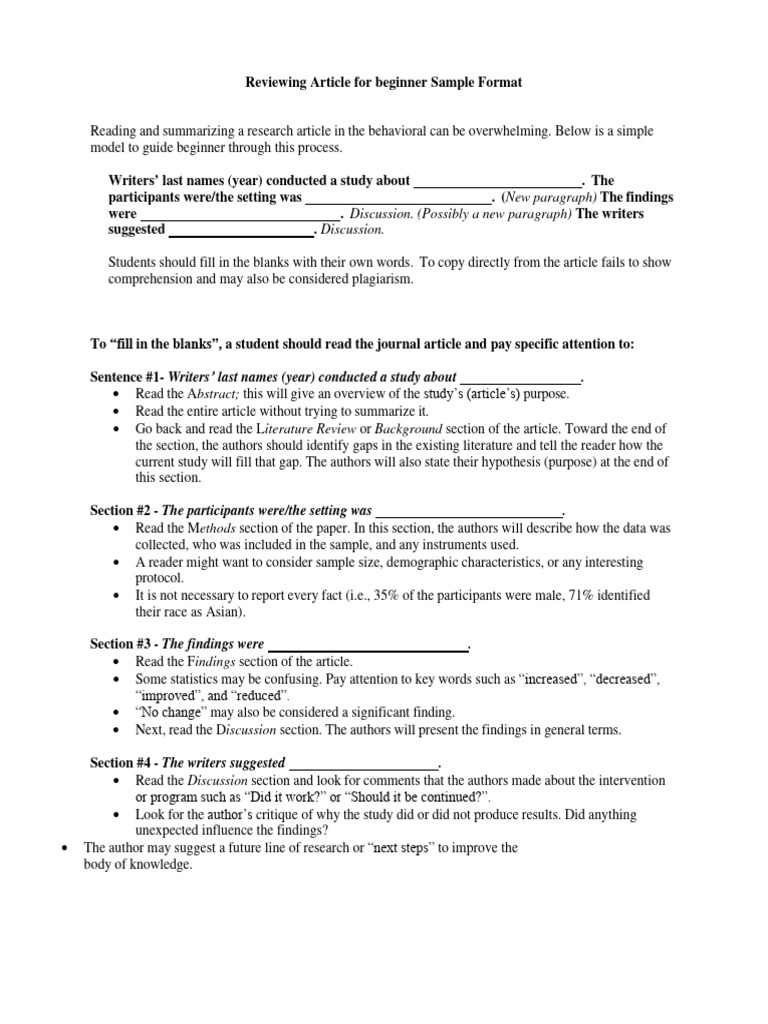Format Article Review For Beginner | PDF | Scientific Method | Human ...
