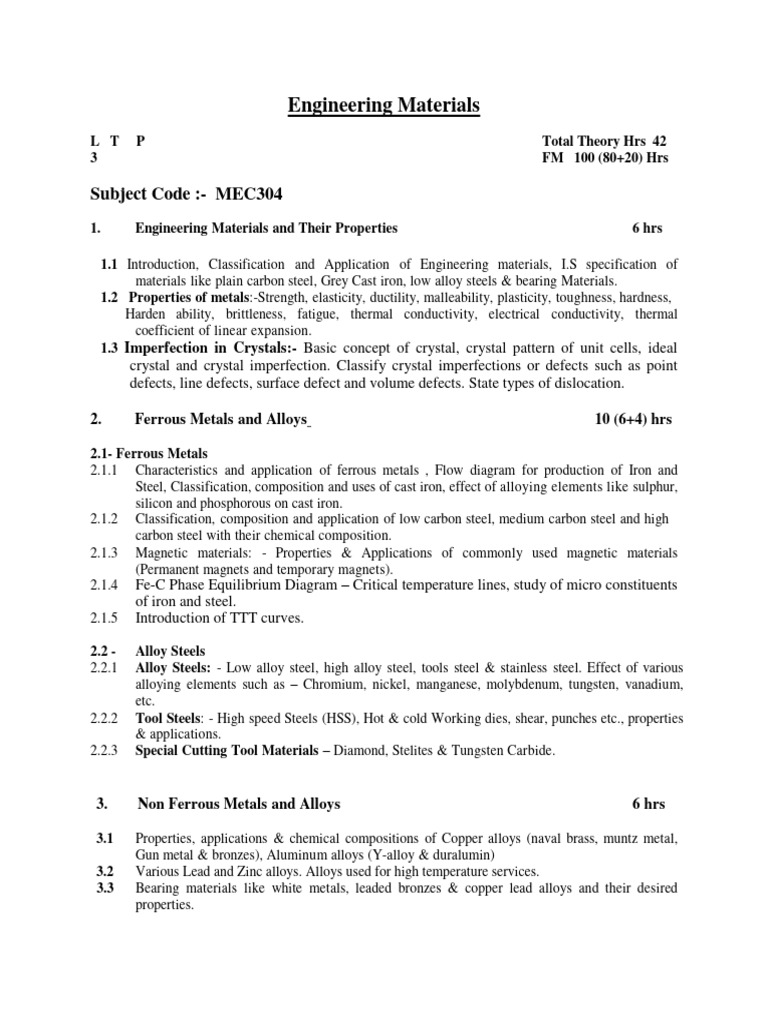 Engineering Material | PDF | Steel | Alloy
