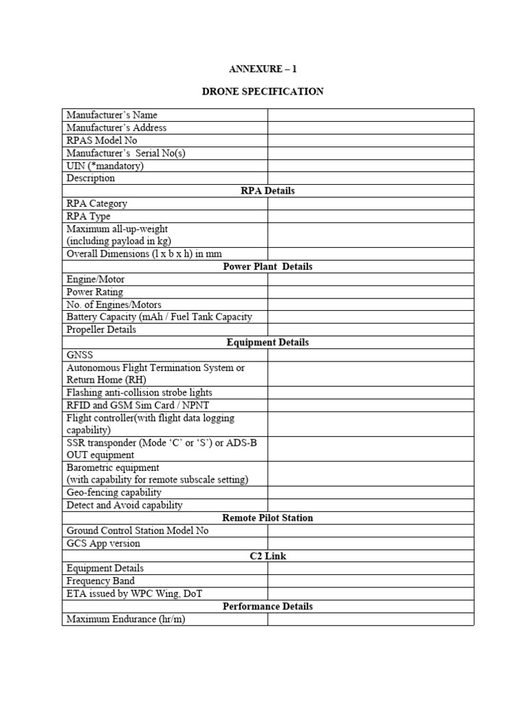 Drone Specifications and Documentation | PDF | Unmanned Aerial Vehicle ...