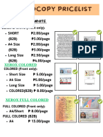 Pricelist Printing | PDF | Office Work | Computing
