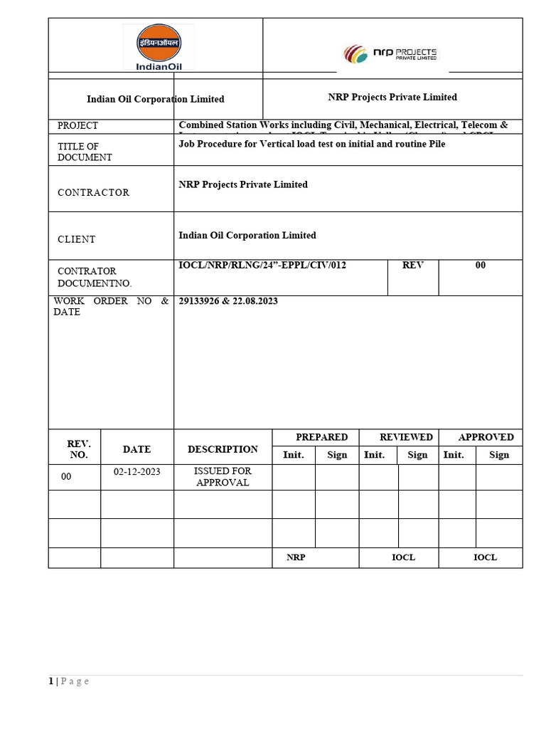 Vertical Load Test For Inital and Routline Pile | PDF | Deep Foundation ... Vertical Load Test For Inital and Routline Pile | PDF | Deep Foundation ...
