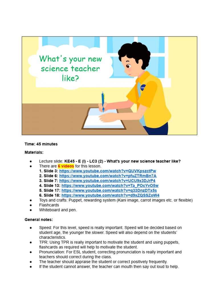 ESL Science Lesson for Kids | PDF | Question | Vocabulary