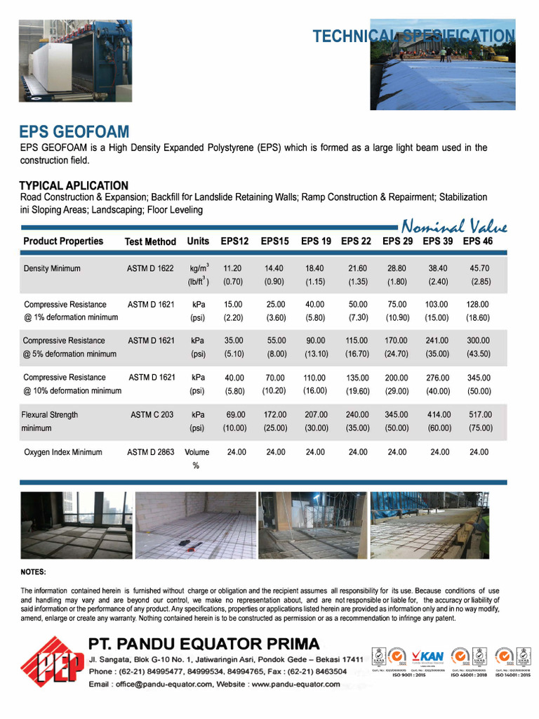 01.25.01.01 Spesifikasi-EPS Geofoam | PDF