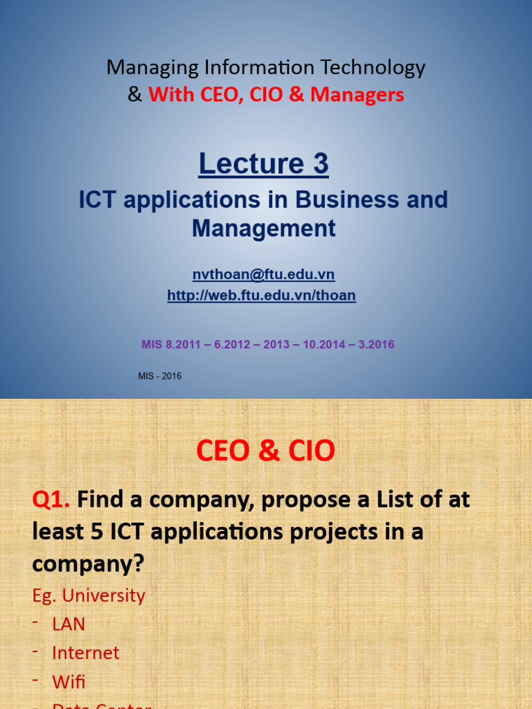 Day 1 - CIO and MIS - Part 3 | PDF | World Wide Web | Internet & Web