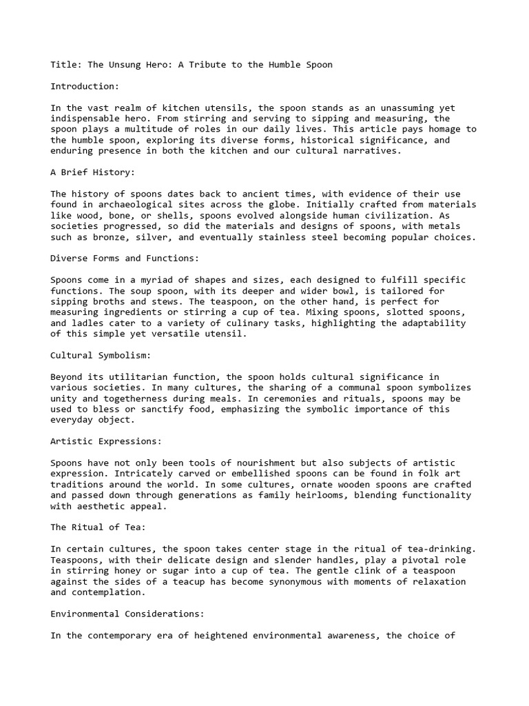 Spoons | PDF | Spoon | Teaspoon