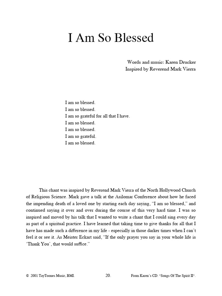 I Am So Blessed | PDF