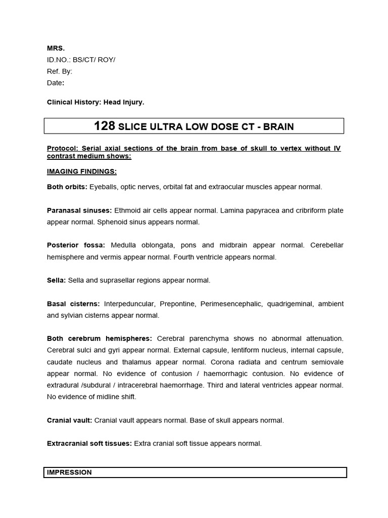 Brain (Head Injury 1) | PDF