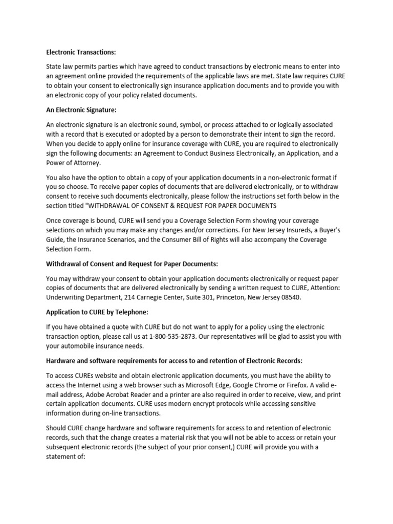 Electronic Disclosures and Signatures Consent | PDF | Records ...