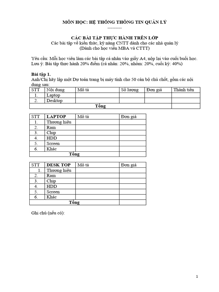 004 - Bai Tap Thuc Hanh | PDF