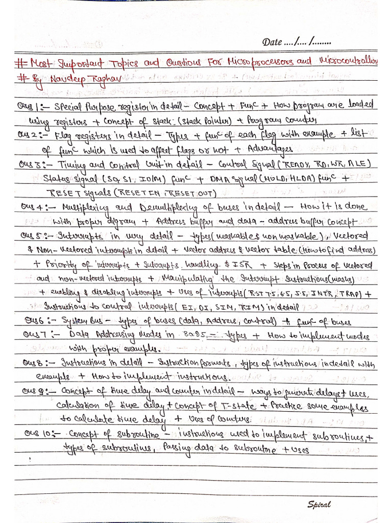 CBCS Sem V - Most Important Questions For Microprocessor ...