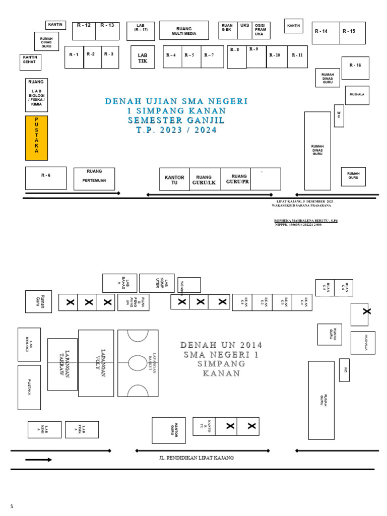 Denah Ruang Ujian Sem. Ganjil T.P 2023-2024 | PDF