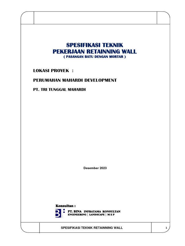 Spek Retainning Wall | PDF