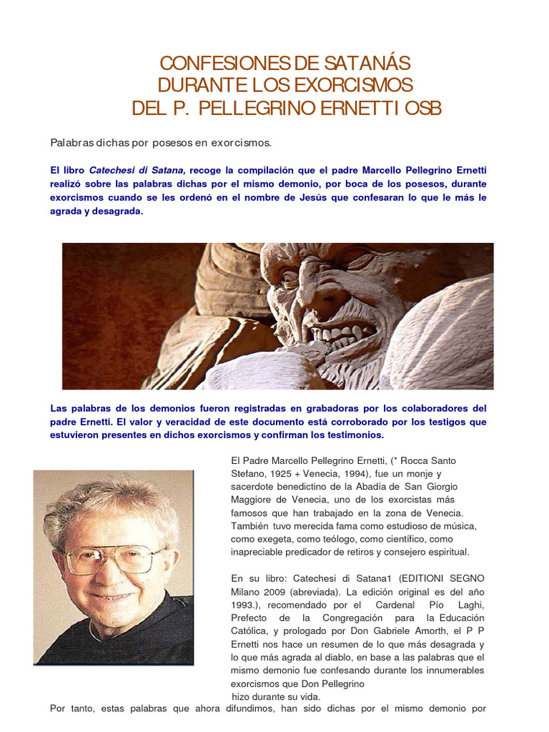 Confesiones del Demonio en Exorcismos | PDF | eucaristía | Misa (liturgia)