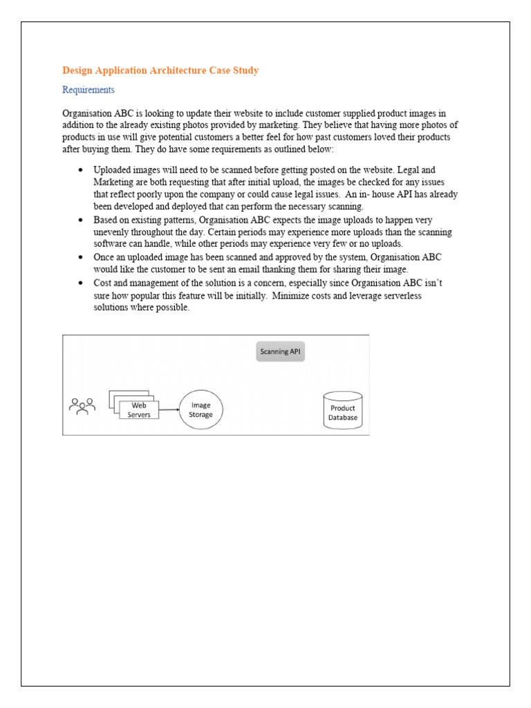 Customer Image Upload Architecture Case Study | PDF | Databases | Web ...
