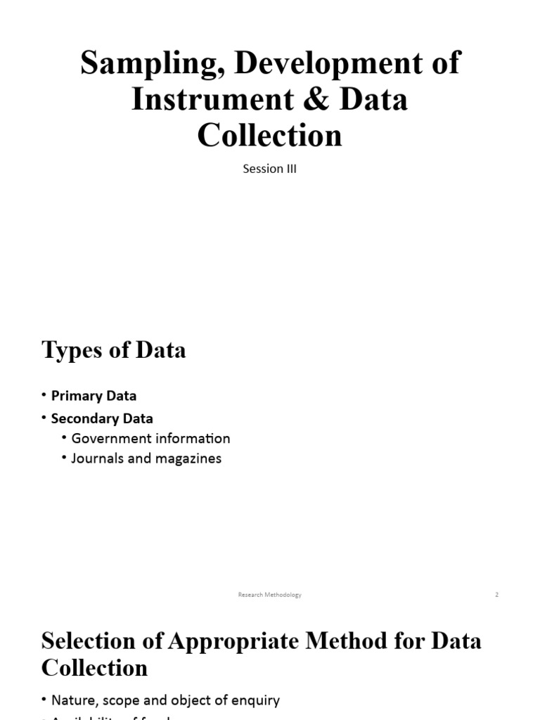 Session 3 (RM) | PDF | Sampling (Statistics) | Level Of Measurement