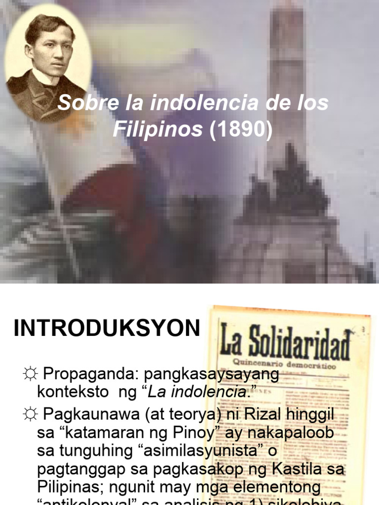 Sobre La Indolencia de Los Filipinos 1890 | PDF