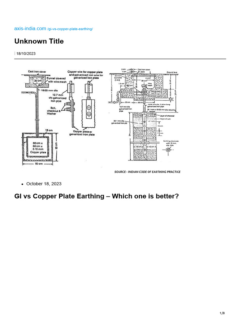 Earthing System | PDF | Electrical Resistivity And Conductivity ...