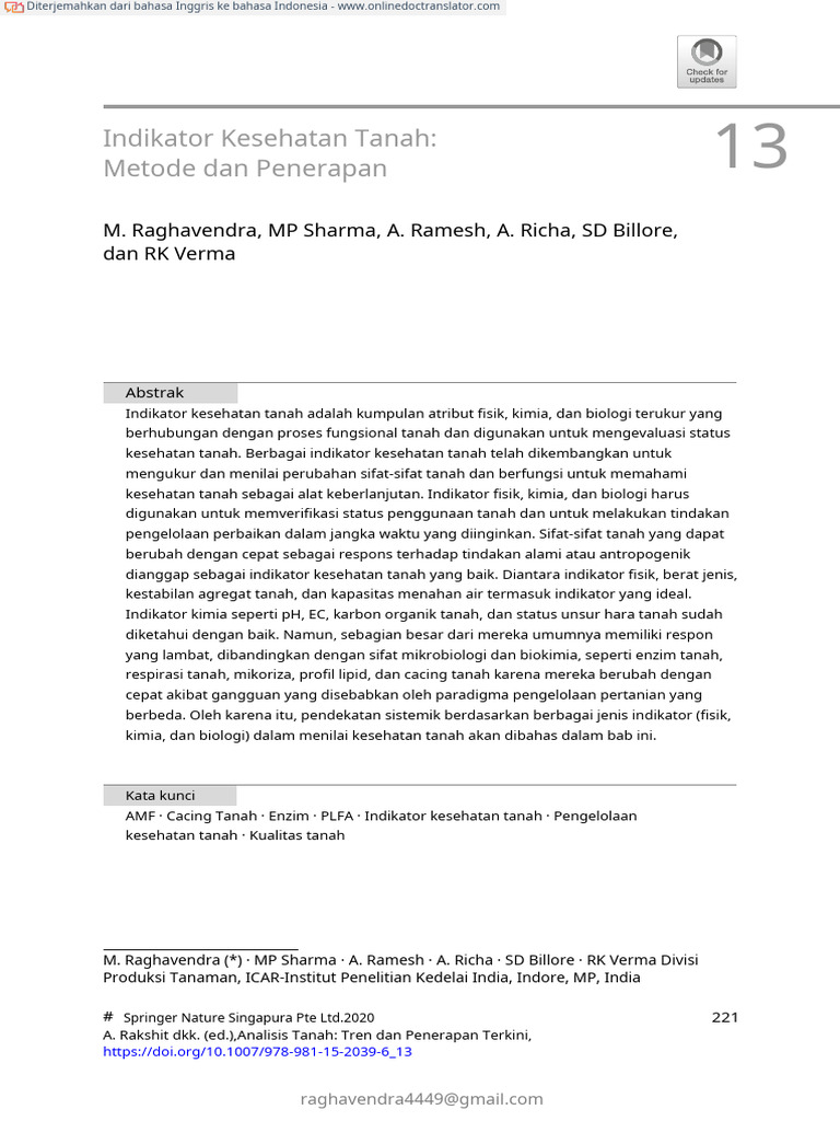 Soilhealth - Chapter (1) .En - Id | PDF | Kesehatan Holistik | Sains & Matematika