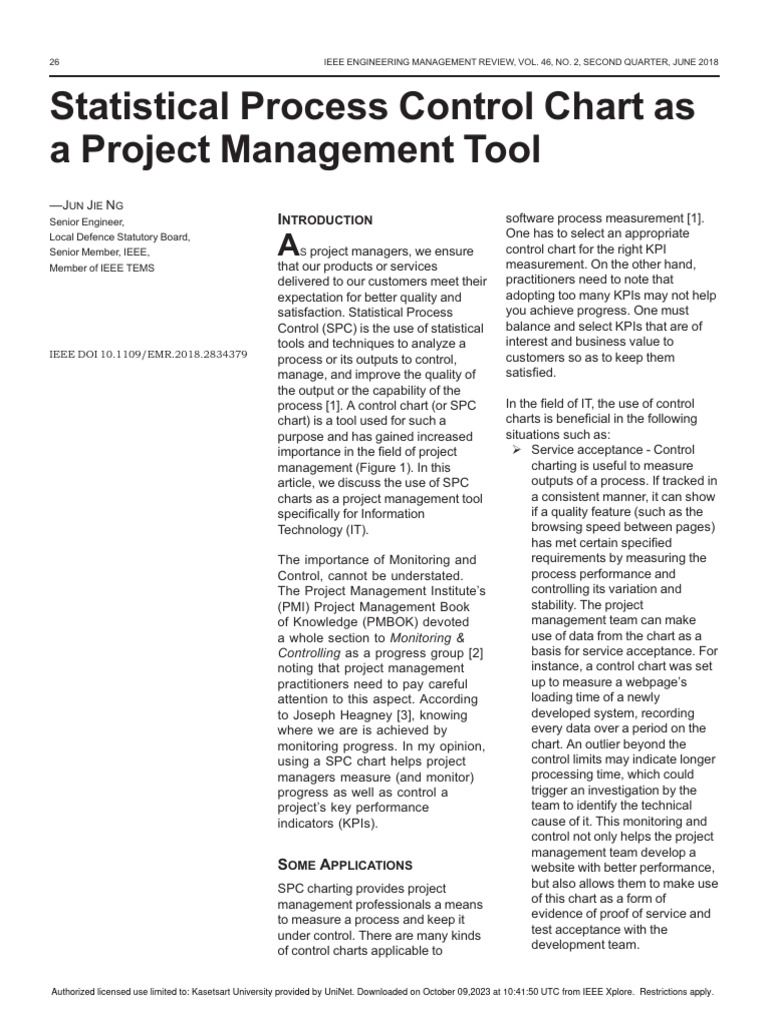 Statistical Process Control Chart As A Project Management Tool | Download Free PDF | Project ...