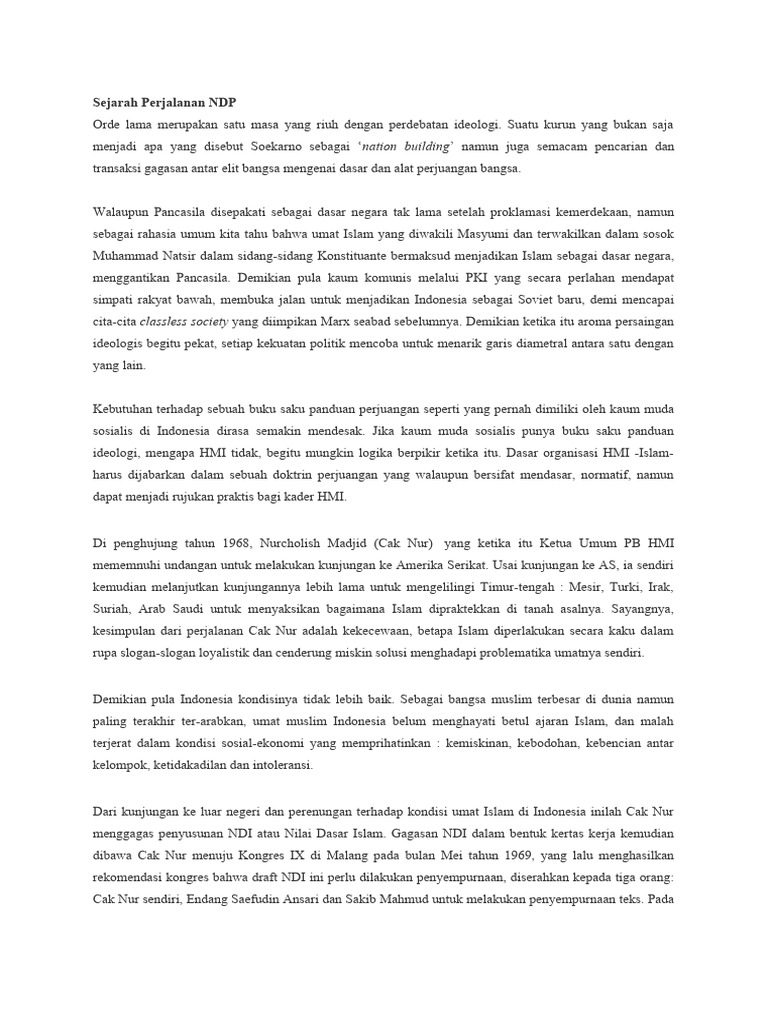 Sejarah Perjalanan NDP | PDF