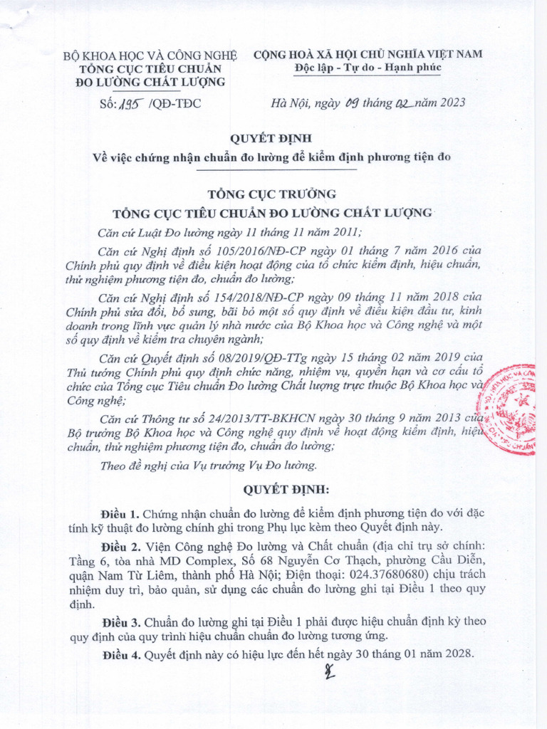 195 QD TDC Chi Dinh Kiem Dinh | PDF