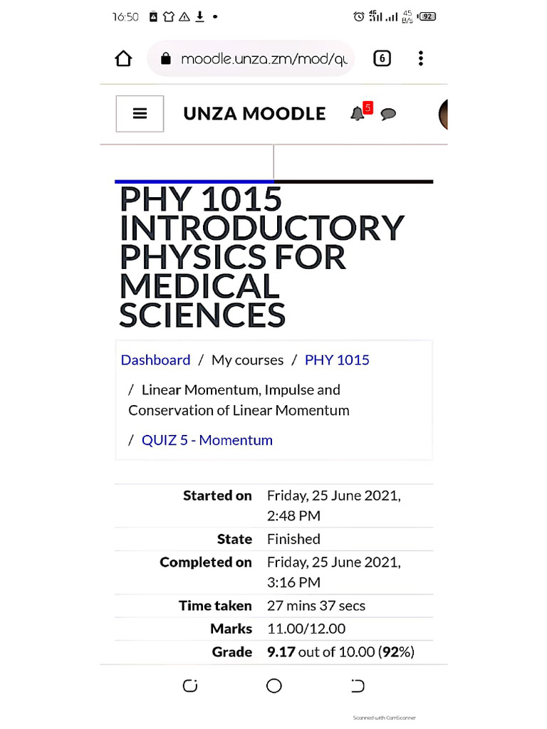 QUIZ 5 - Momentum | PDF
