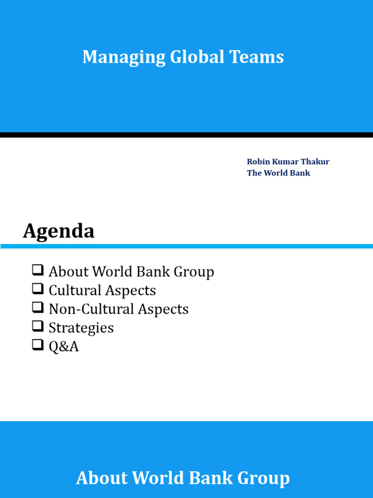 Managing Global Teams - Final | PDF | World Bank | Outer Space