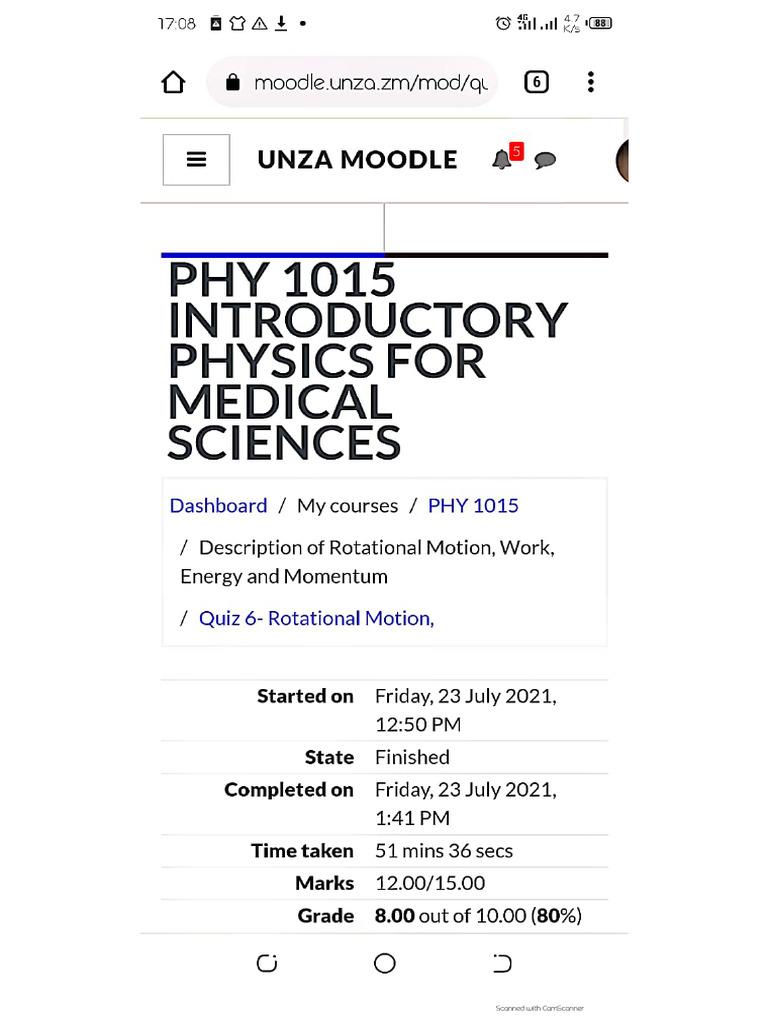 Quiz 6 - Rotational Motion | PDF