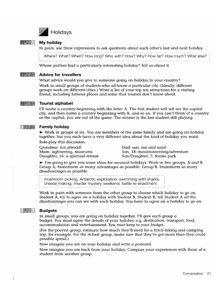 Holiday Activities PDF